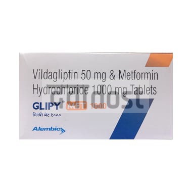 Buy Glipy Met 1000mg/50mg Tablet 10s Online, View Uses, Review, Price ...