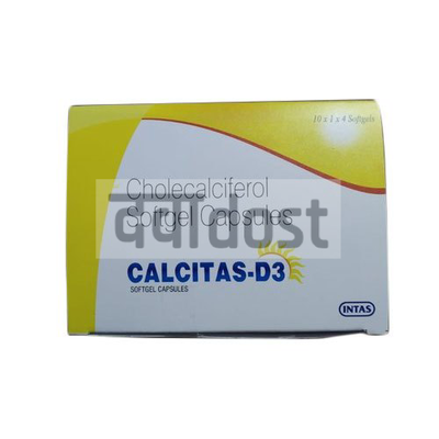 Buy Calcitas D3 60000IU Capsule 4s Online, View Uses, Review, Price ...