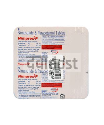 Buy Nimprex P 100mg/325mg Tablet 15s Online, View Uses, Review, Price ...