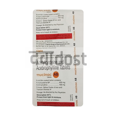 Mucinac AB 100mg/600mg Tablet 10s Upto 10.00% Off