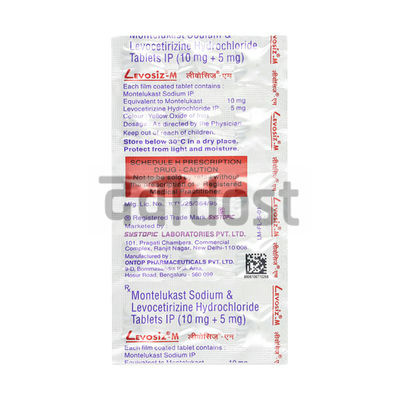 Buy Levosiz M 5mg/10mg Tablet 15s Online, View Uses, Review, Price ...