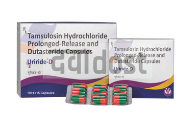 Buy Uriride D 0.4mg/0.5mg Capsule 15s Online, View Uses, Review, Price ...