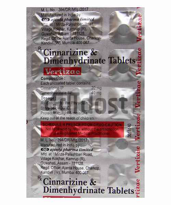 Vertizac 20mg/40mg Tablet 15s
