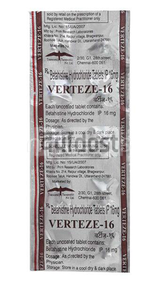 Buy Vertizen 16mg Tablet Online, View Uses, Review, Price, Composition ...
