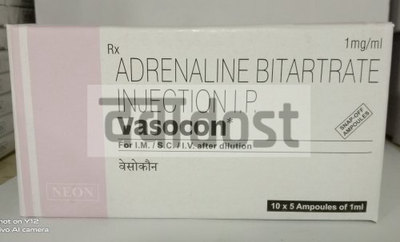 Buy Vasocon Injection Online, View Uses, Review, Price, Composition ...