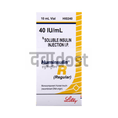 Buy Huminsulin R 40IU/ml Injection Online, View Uses, Review, Price ...