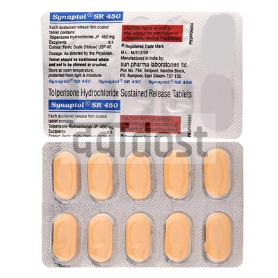 Buy Synaptol SR 450 Tablet Online, View Uses, Review, Price ...