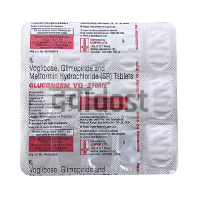 Buy Gluconorm-VG 2 Forte Tablet SR Online, View Uses, Review, Price ...