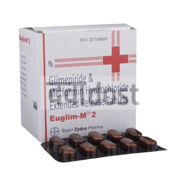 Buy Euglim M 2mg/500mg Tablet PR Online, View Uses, Review, Price ...