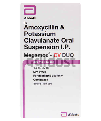 Megamox CV 400mg/57mg Duo Dry Syrup 30m Upto 35.00% Off Dry Syrup 30ml