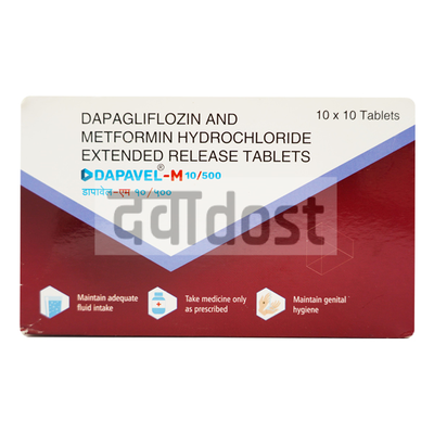 Buy Dapavel M 10mg/500mg Tablet 10s Online, View Uses, Review, Price ...