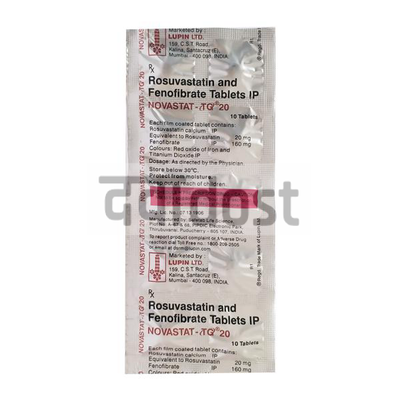 Buy Novastat TG 20mg Tablet 10s Online, View Uses, Review, Price ...