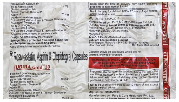 Buy JUBIRA-GOLD 10MG 10CAP Online, View Uses, Review, Price ...