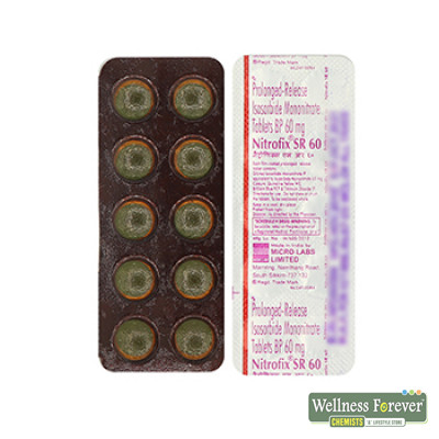 Buy NITROFIX-SR 60MG 10TAB Online, View Uses, Review, Price ...
