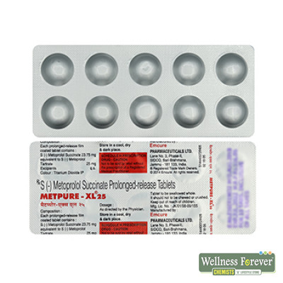 METPURE-XL 25MG 10TAB Upto 55.00% Off | Wellness Forever
