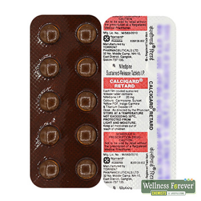 Buy CALCIGARD-RETARD 20MG 10TAB Online, View Uses, Review, Price ...