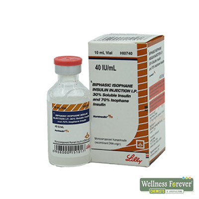 Buy HUMINSULIN 30/70 40IU 10ML VIAL Online, View Uses, Review, Price, Composition | SecondMedic