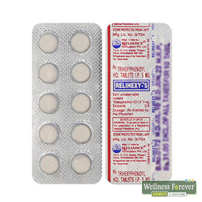 Buy RELIHEXY 5MG 10TAB Online, View Uses, Review, Price, Composition ...