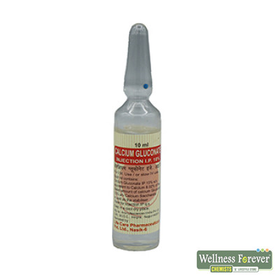 Buy CALCIUM GLUCONATE INJ 10ML AMP LIFE Online, View Uses, Review ...