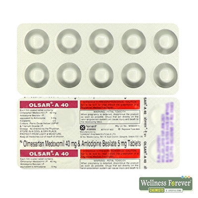 Buy OLSAR-A 40MG 10TAB Online, View Uses, Review, Price, Composition ...
