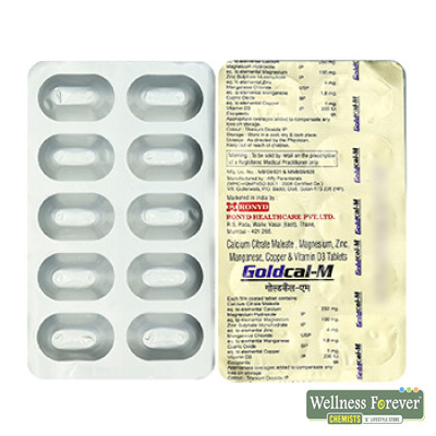 Buy GOLDCAL-M 10TAB Online, View Uses, Review, Price, Composition ...