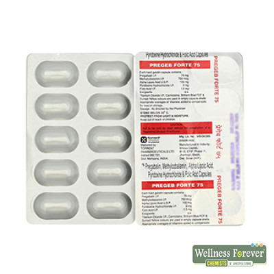 Buy PREGEB FORTE 75MG 10CAP Online, View Uses, Review, Price ...