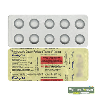 Buy PANTOP 20MG 10TAB Online, View Uses, Review, Price, Composition ...