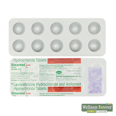 Buy SINAREST-LEVO 10TAB Online, View Uses, Review, Price, Composition