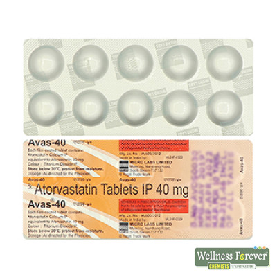 Buy AVAS 40MG 10TAB Online, View Uses, Review, Price, Composition ...