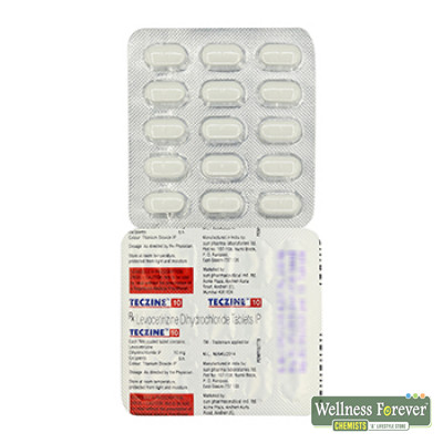 Buy TECZINE 10MG 15TAB Online, View Uses, Review, Price, Composition ...