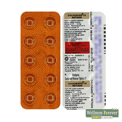 Buy CALCIGARD-RETARD 10MG 10TAB Online, View Uses, Review, Price ...