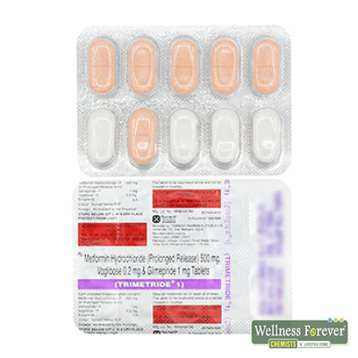 TRIMETRIDE 1MG 10TAB Upto 25.00% Off | Wellness Forever