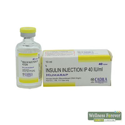 Buy HUMARAP INSULIN 40IU INJ 10ML Online, View Uses, Review, Price ...