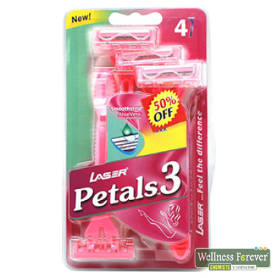 LASER PETALS 3 BLADE DISPOSABLE RAZOR - Upto 11% Off 4 PIECE