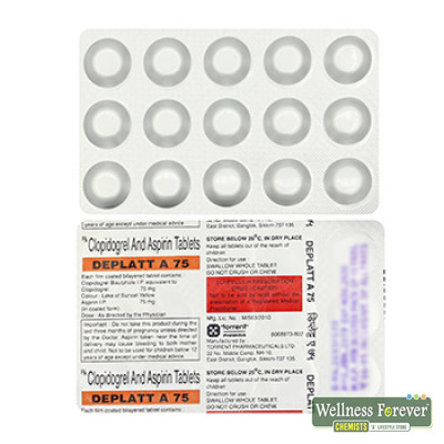 Buy DEPLATT-A 75MG 15TAB Online, View Uses, Review, Price, Composition ...
